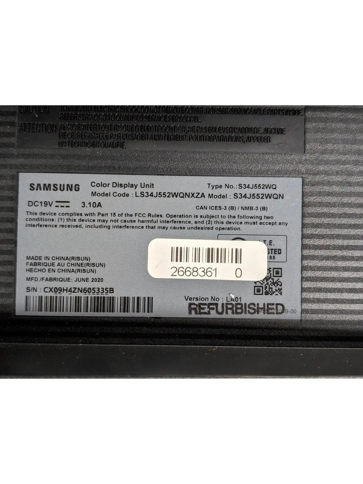 SAMSUNG 34-Inch SJ55W Ultrawide Gaming Monitor 75Hz Refresh, WQHD Comp